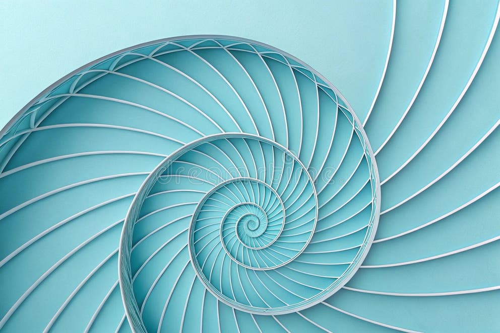 Light Blue Spiral Pattern Made of Multiple Wires on a Light Blue ...