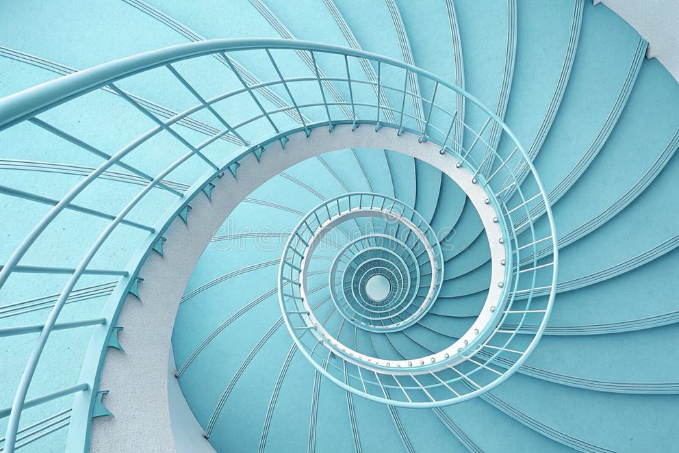 Light Blue Spiral Pattern Made of Multiple Wires on a Light Blue ...