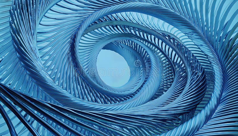 Light Blue Spiral Wire Pattern Intricate Artwork on a Tranquil ...