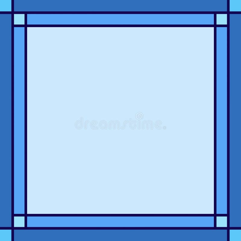 Blue Square Background with Trapezoidal Shapes Around the Edges Stock ...