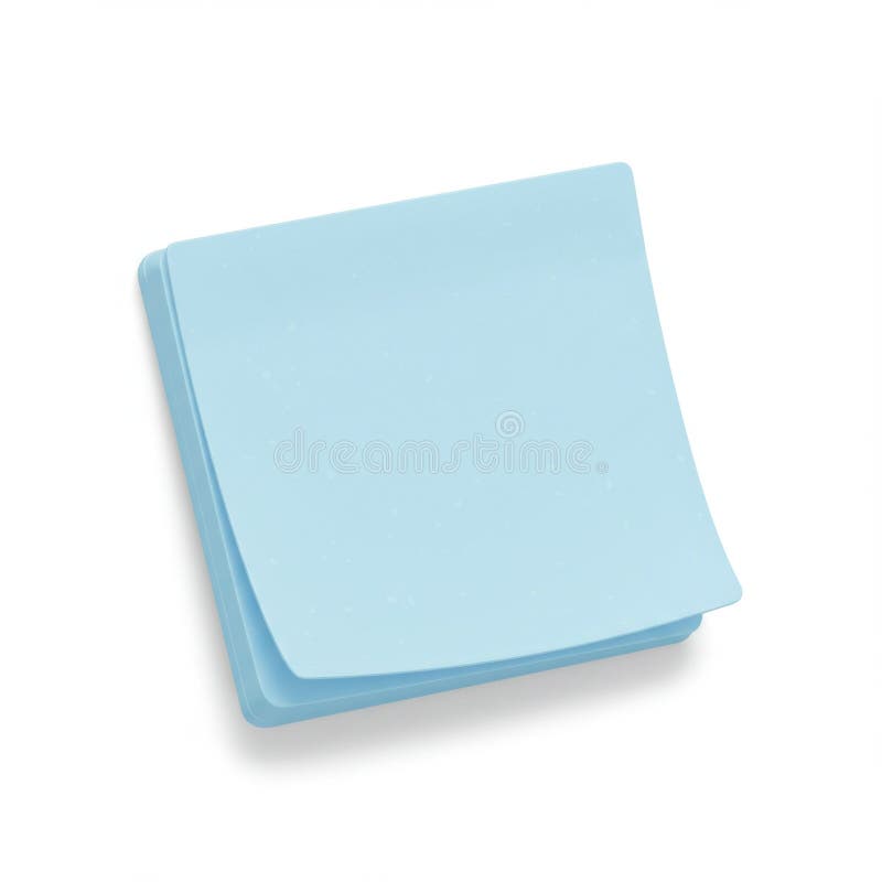 Light Blue Square Sticky Note on White Background Stock Illustration ...
