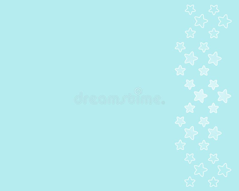 Light Blue Stars on Cyan Background with Copy Space Stock Illustration ...