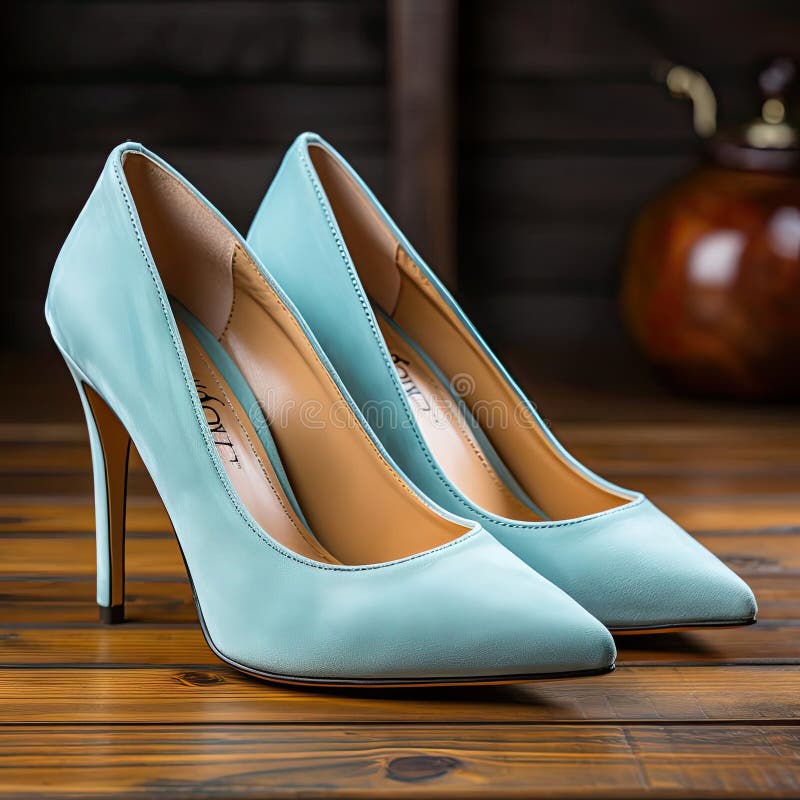 Light Blue Suede Stiletto Pumps Stock Illustration - Illustration of ...