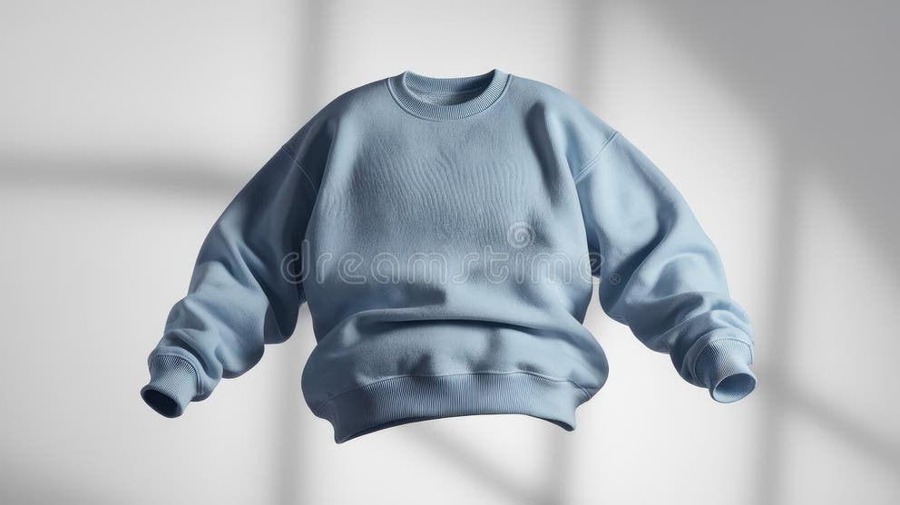 Light Blue Sweatshirt Floating in a Soft, Minimalist Setting with ...