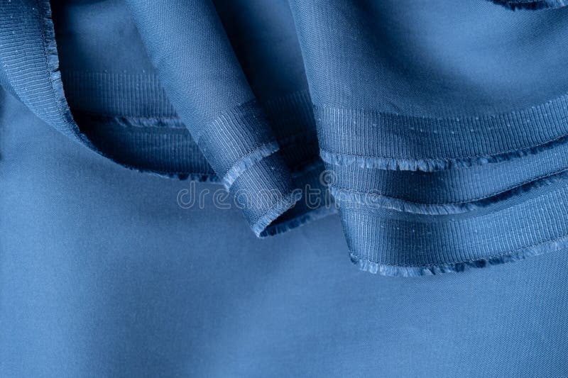 Blue Fabric with Fringed Edge Stock Photo - Image of ragged, luxury ...