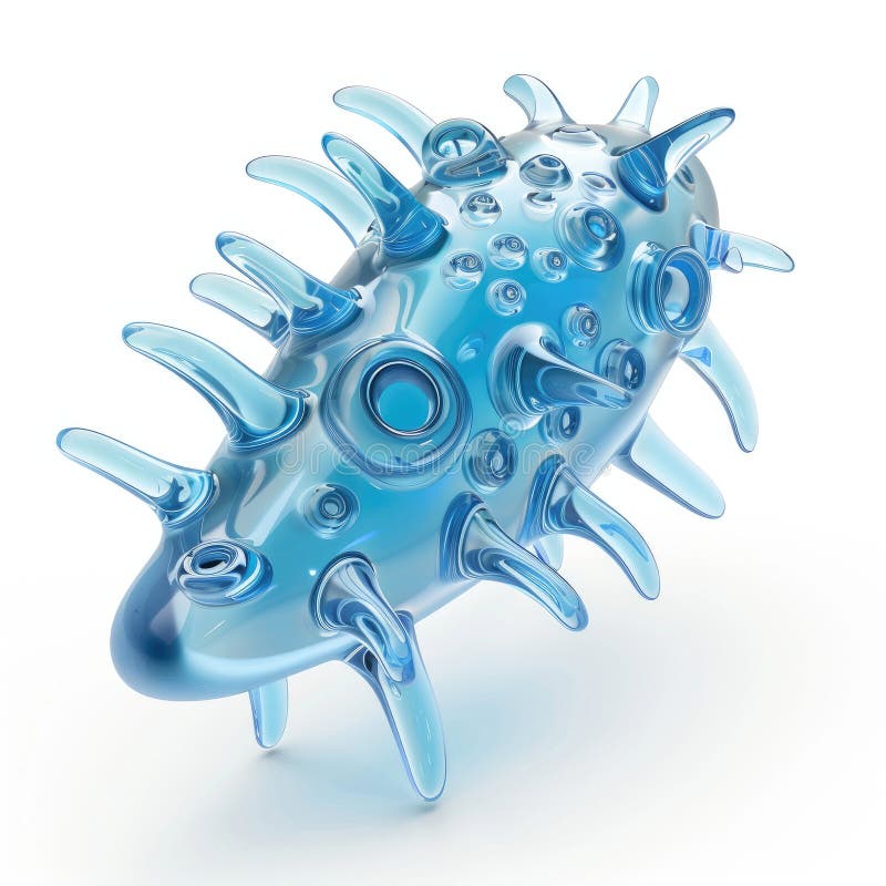 Abstract Glass Virus, 3D Render of a Futuristic Microorganism Stock ...