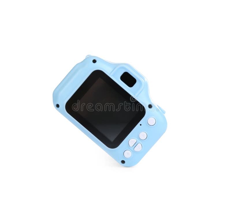 Light Blue Toy Camera Isolated Stock Image - Image of device, hobby ...