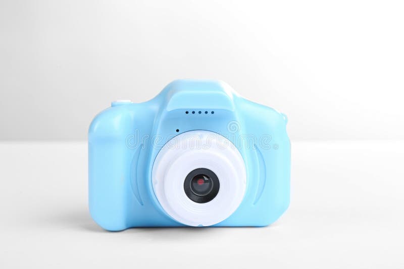 Light Blue Toy Camera Isolated Stock Image - Image of child, enjoy ...