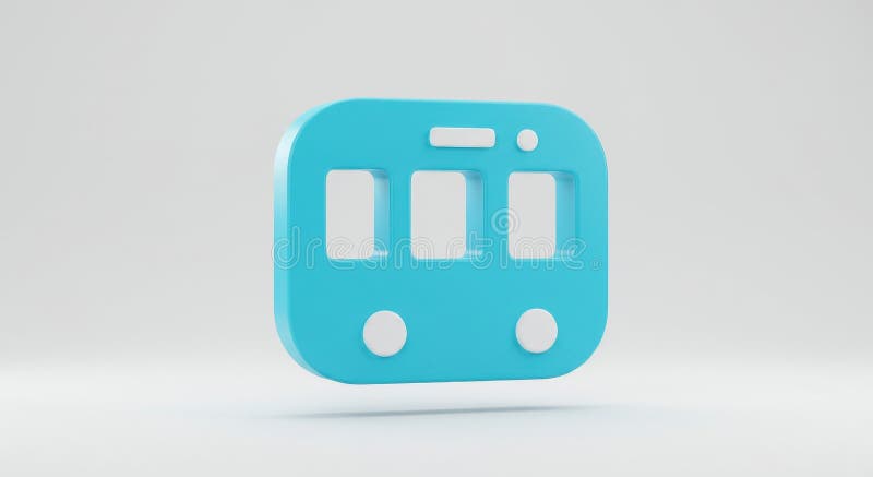Light Blue Train Icon stock illustration. Illustration of render ...