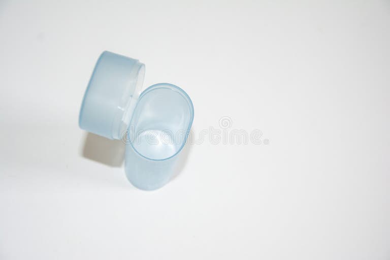Close Up of a Light Blue Transparent Plastic Container, Simple and ...