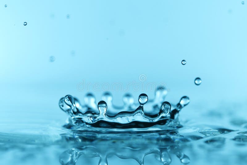 Light Blue Transparent Water Wave Surface with Splash Bubble on Blue ...