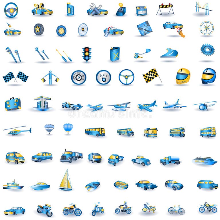 Transportation Icons Blue Stock Illustrations – 16,020 Transportation ...
