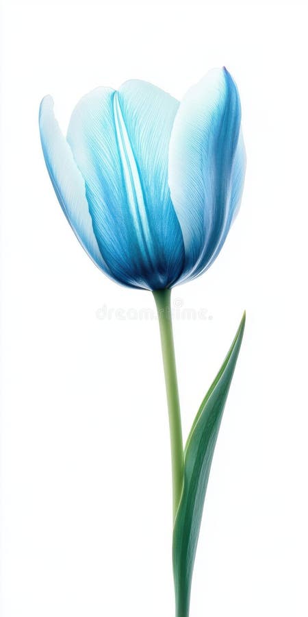 Light Blue Tulip Isolated on White Background Stock Illustration ...