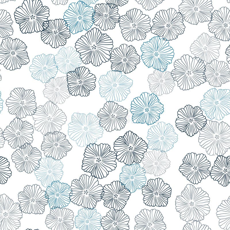 Light BLUE Vector Seamless Doodle Background with Flowers. Stock Vector ...