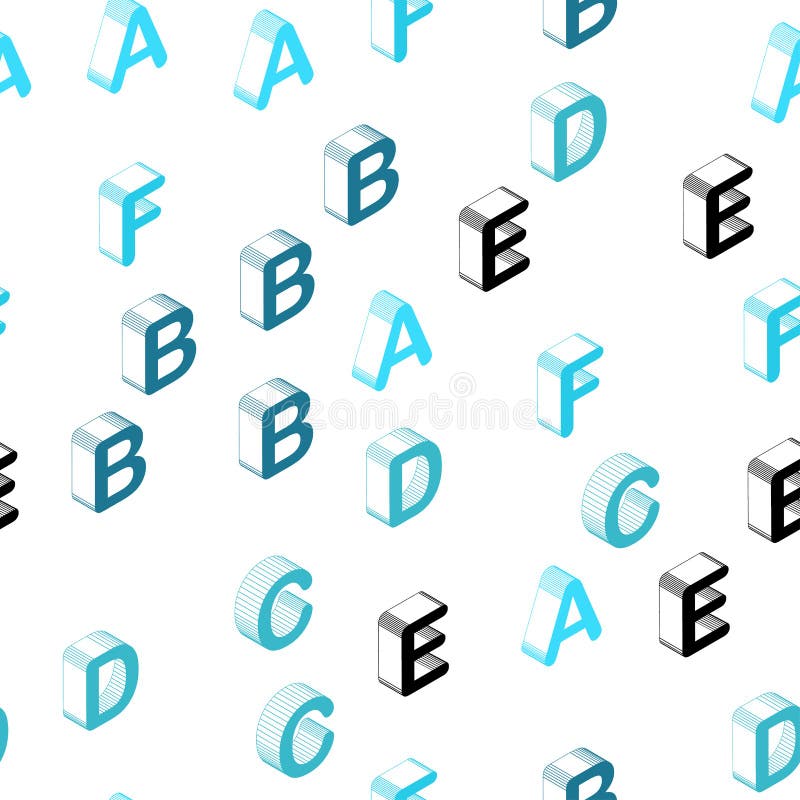 Light BLUE Vector Seamless Layout with 3D Latin Alphabet. Stock Vector ...