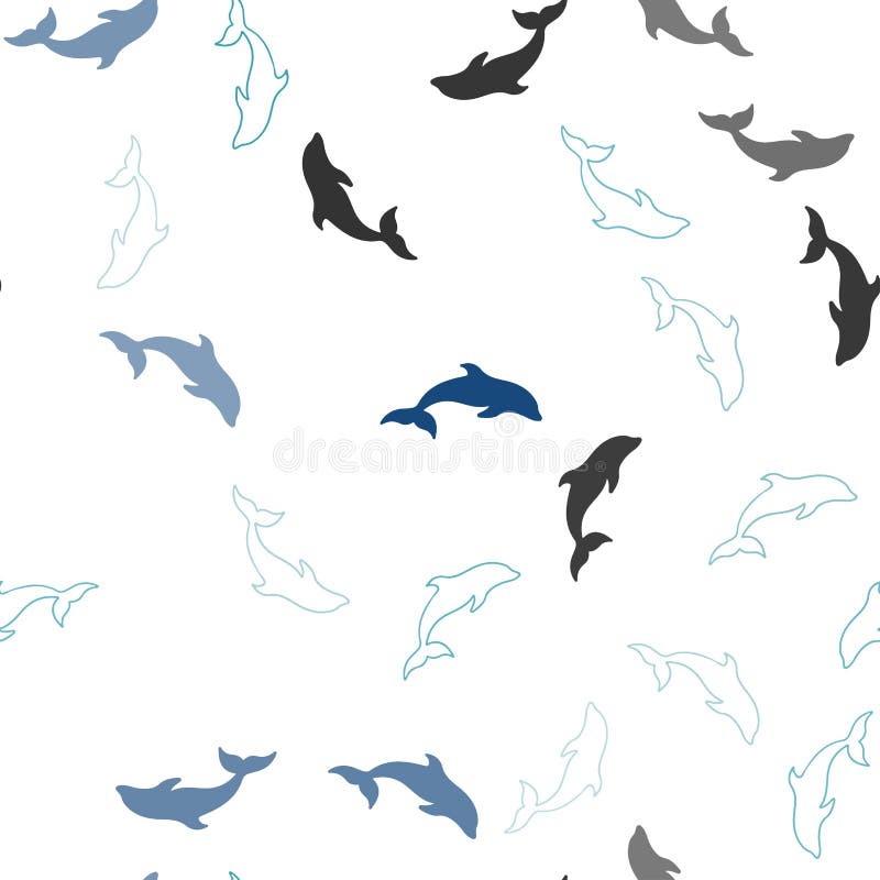 Light BLUE Vector Seamless Texture with Dolphins. Stock Vector ...