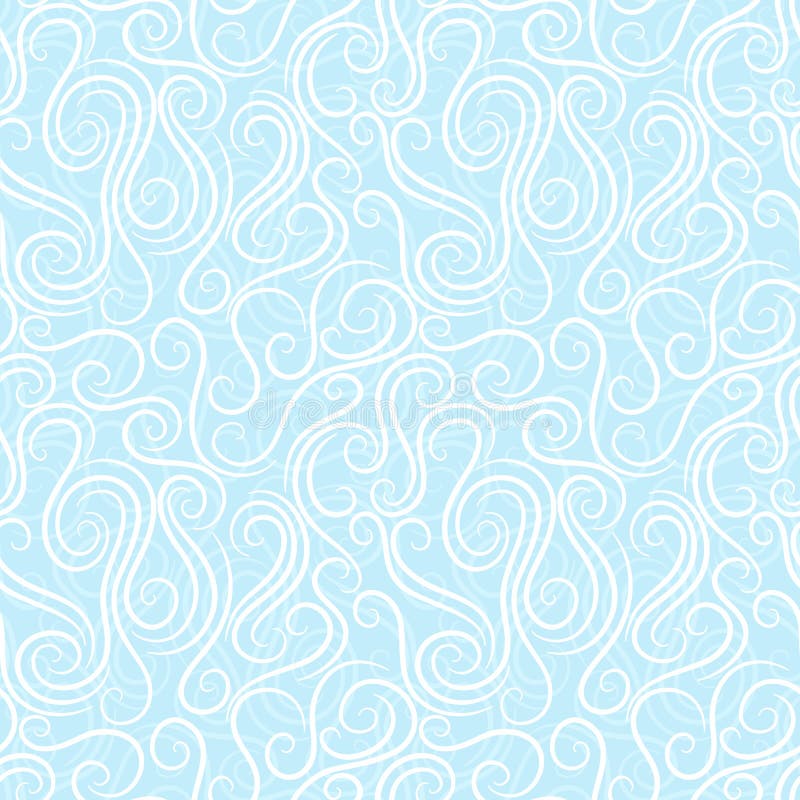 Light Blue Vector Swirl Seamless Pattern. Stock Vector - Illustration ...