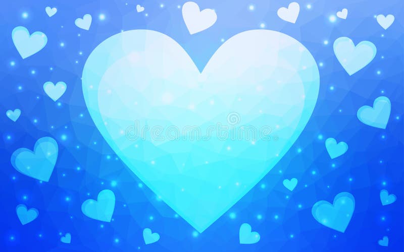 Light BLUE Vector Texture with Lovely Hearts. Stock Vector ...