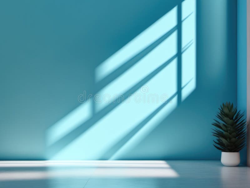 Light Blue Wall with Blurred Shadow from Leaves. Minimal Abstract ...
