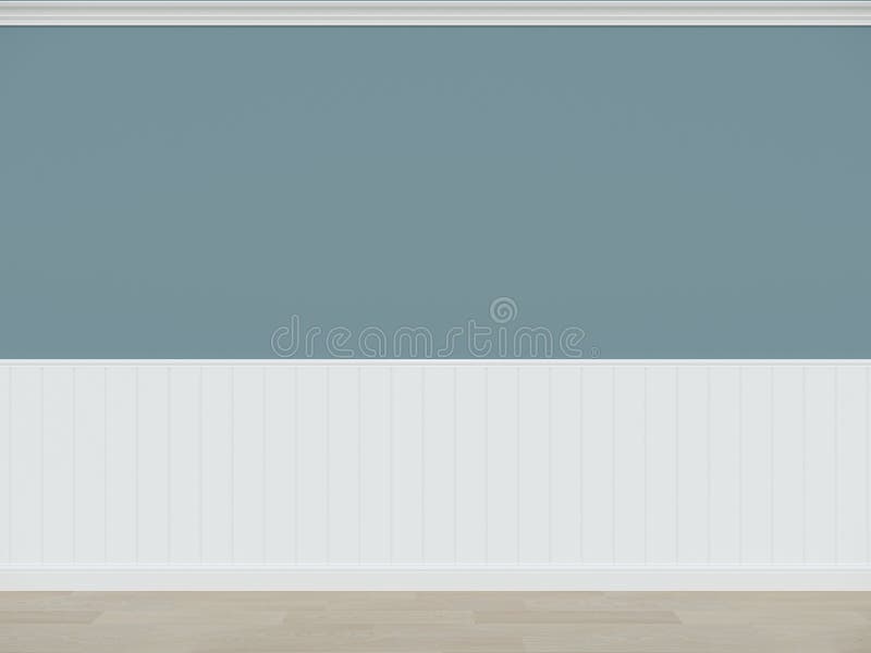 Light Blue Wall with Wood Floor ,3d Rendering Stock Illustration ...