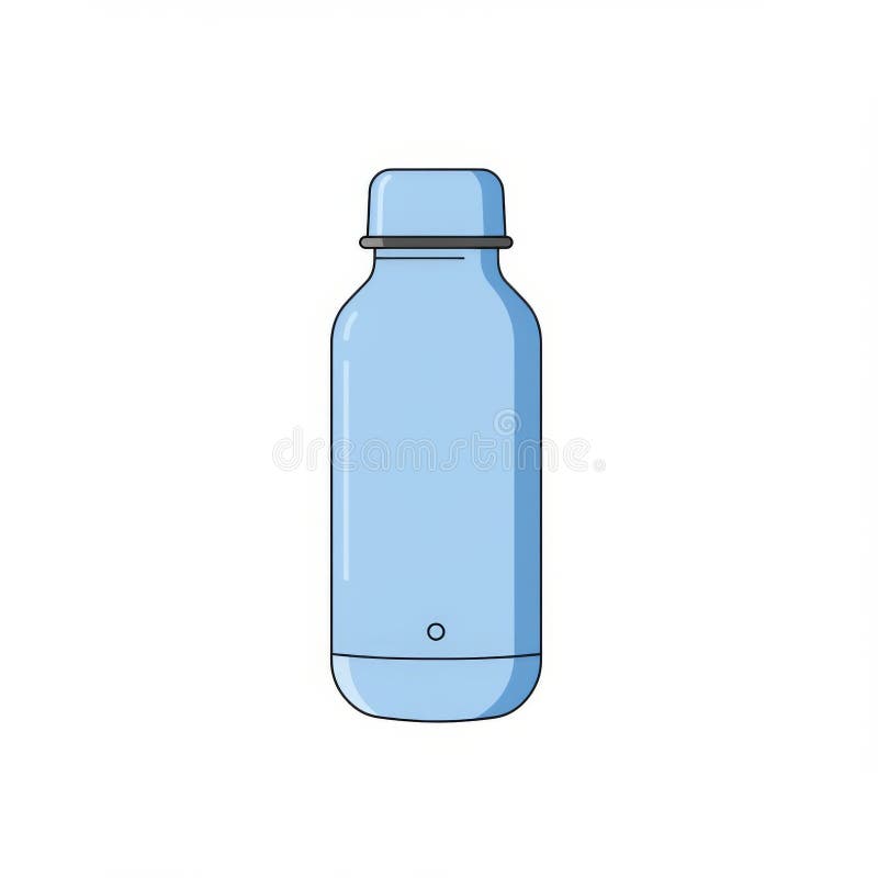 Light Blue Water Bottle Illustration on White Background Stock ...