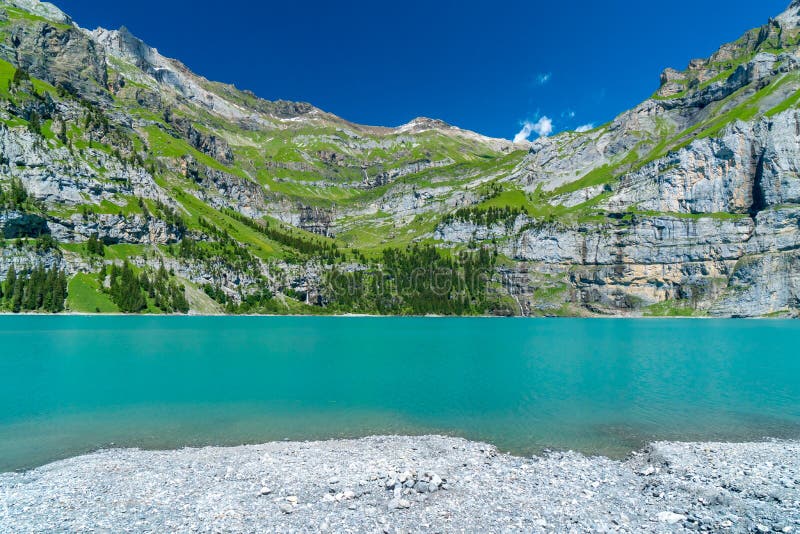 Light Blue Water in a Mountain Lake Stock Image - Image of green, hike ...