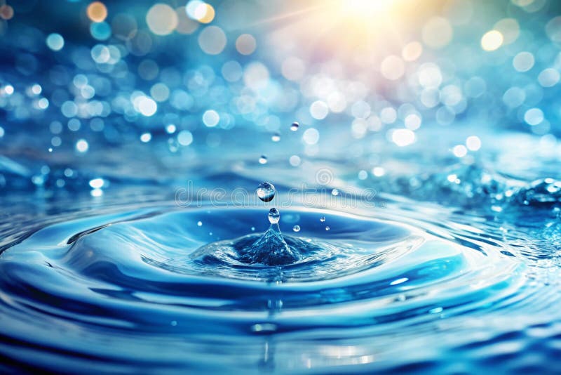 Light Blue Water with Ripples and Shining Patterns on Calm Surface ...