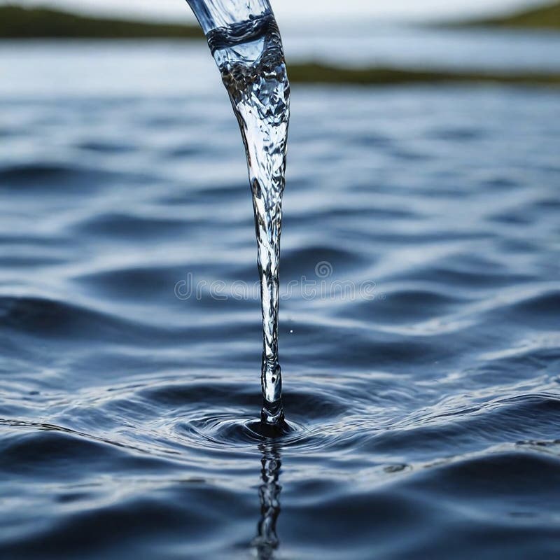 Light Blue Water with Ripples on the Surface. Defocus Blurred ...