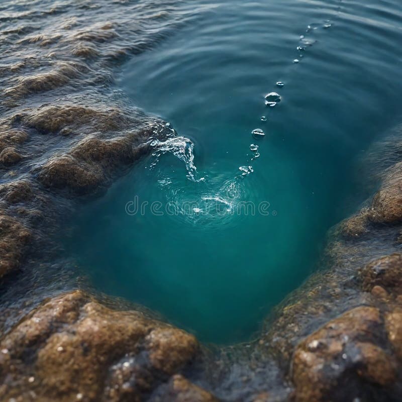 Light Blue Water with Ripples on the Surface. Defocus Blurred ...