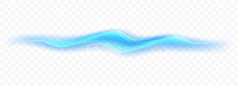 Light Blue Waves Glowing on Transparent Background. Purity and ...
