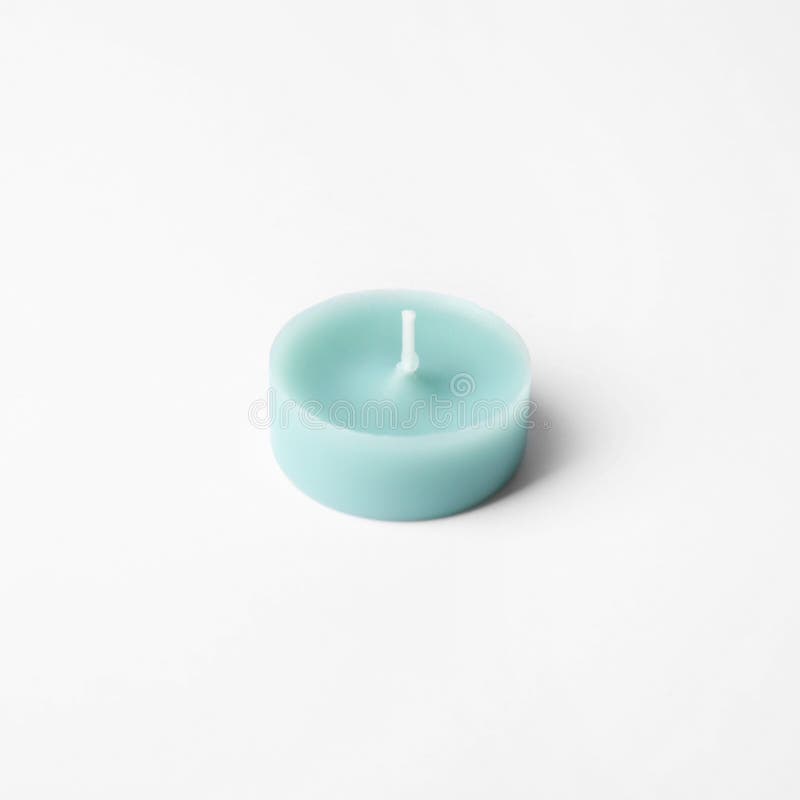 Light Blue Wax Decorative Candle Isolated Stock Image - Image of ...