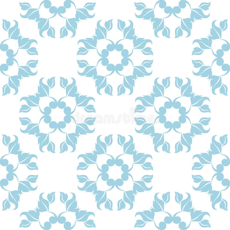 Light Blue and White Floral Seamless Pattern Stock Vector ...