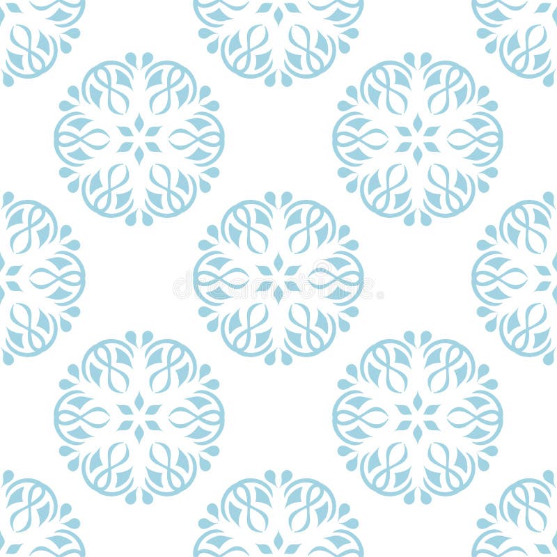 Light Blue and White Floral Seamless Pattern Stock Vector ...