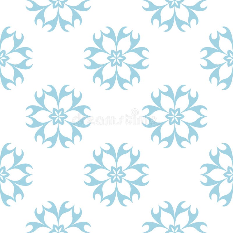 Light Blue and White Floral Seamless Pattern Stock Vector ...