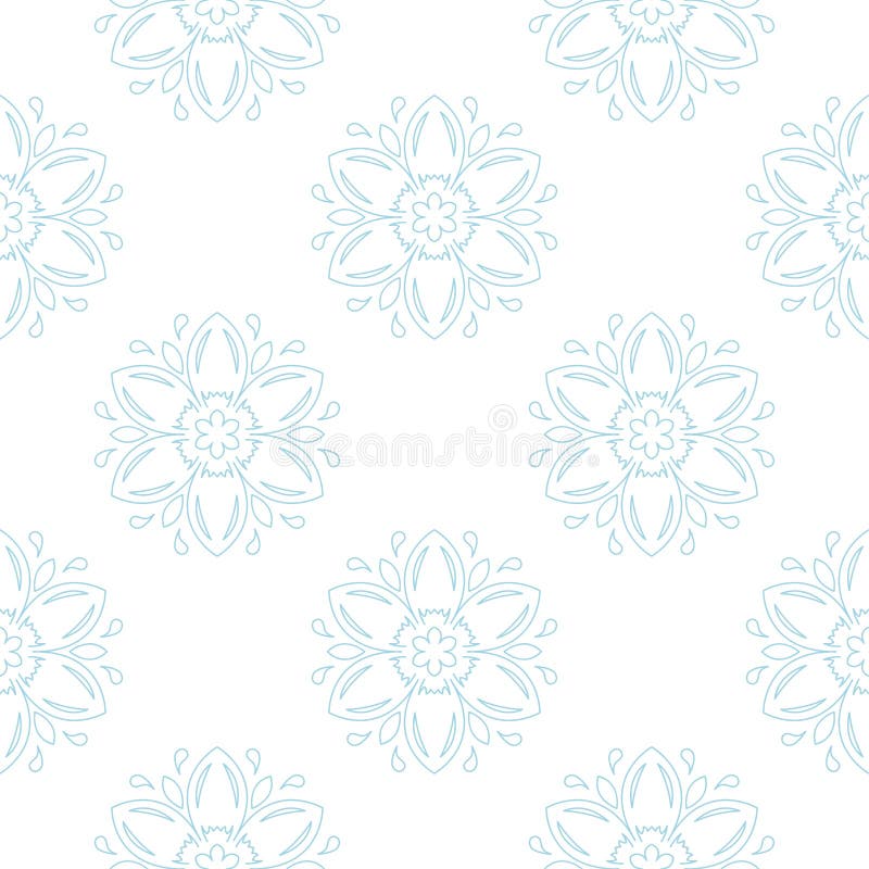 Light Blue and White Floral Seamless Pattern Stock Vector ...