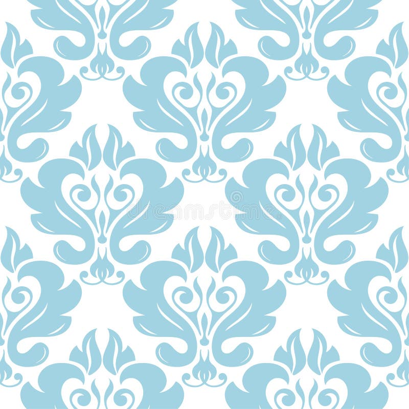 Light Blue and White Floral Seamless Pattern Stock Vector ...