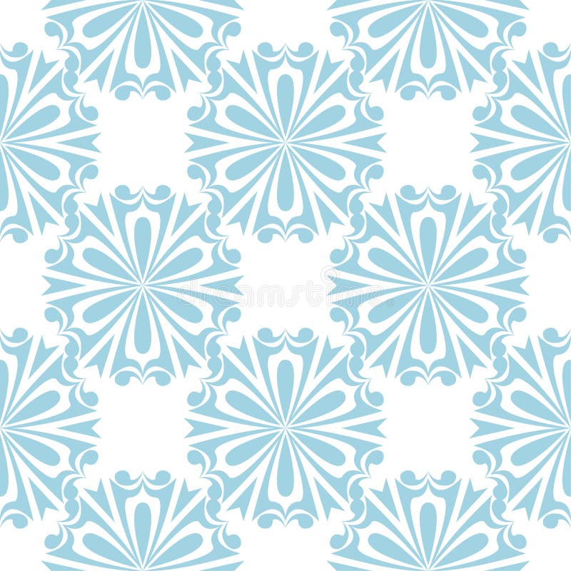 Light Blue and White Floral Seamless Pattern Stock Vector ...