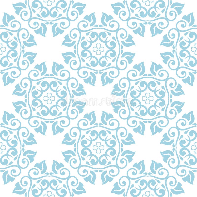 Light Blue and White Floral Seamless Pattern Stock Vector ...