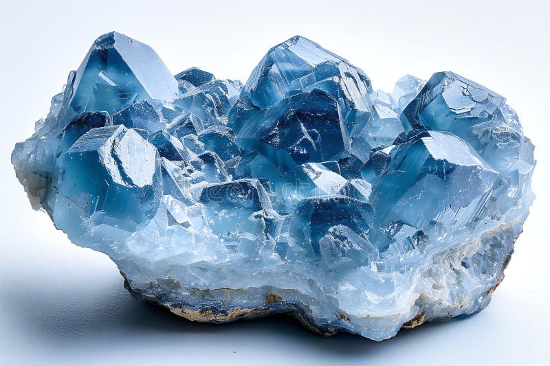 A Light Blue and White Glassy Rock, Translucent with Irregular Shape ...