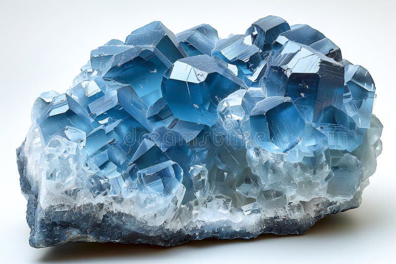 A Light Blue and White Glassy Rock, Translucent with Irregular Shape ...