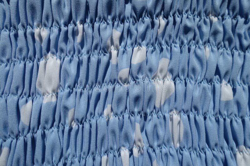 Light Blue and White Rayon Fabric with Shirring Stock Image - Image of ...