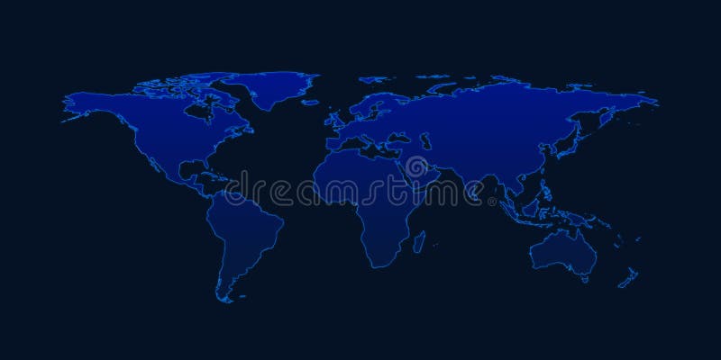 Light Blue World Map on Dark Blue Background, Elements of this I Stock ...