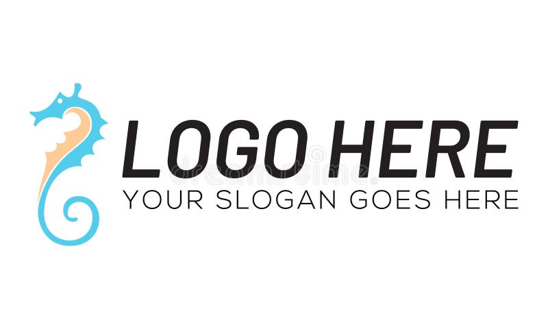 Light Blue and Yellow Color Seahorse Logo Design Stock Vector ...