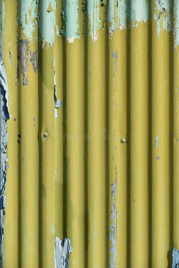 Light Blue and Yellow Paint with Scratch on the Galvanized Iron Stock ...