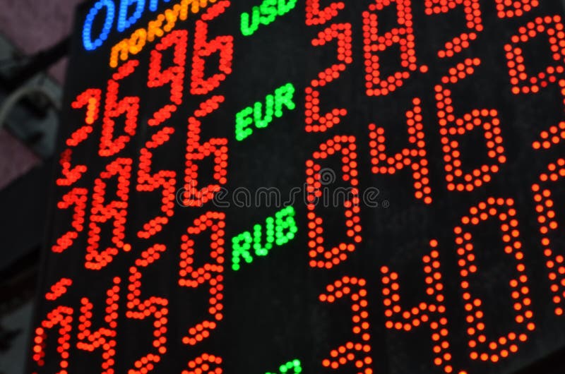 Light Board Currency Exchange Stock Image - Image of economic, electric ...