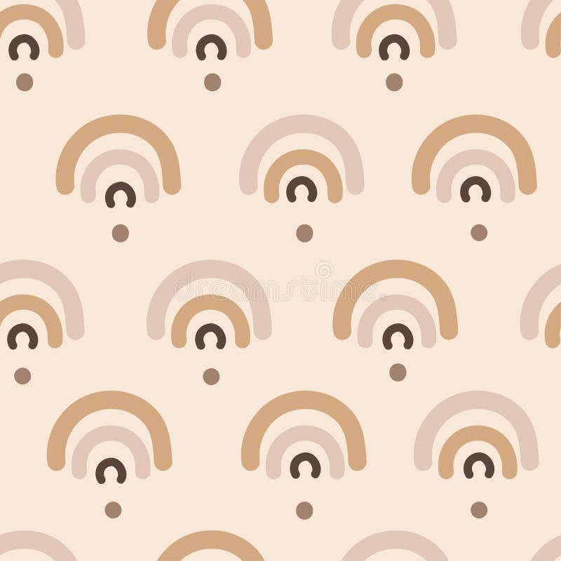 Light Boho Seamless Pattern with Arches. Vector Background in Modern ...