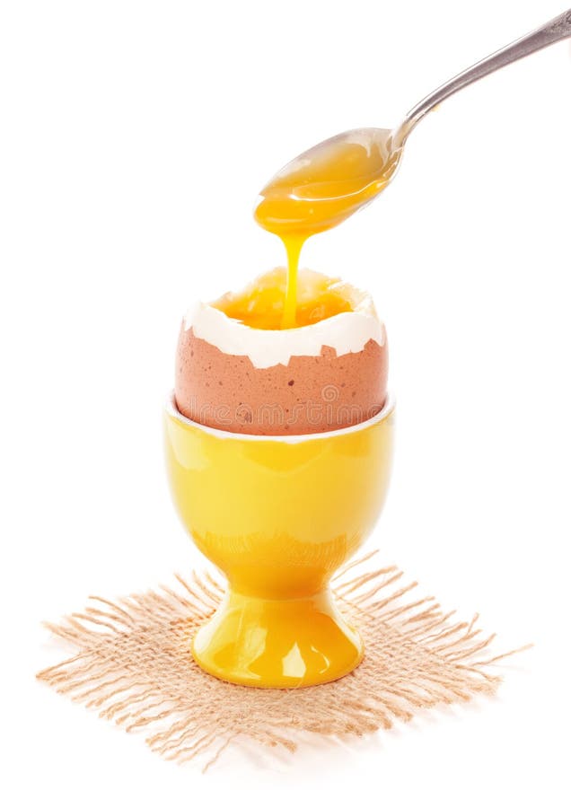 Light Boiled Egg in Egg Cup Stock Photo - Image of eggshell, aliment ...