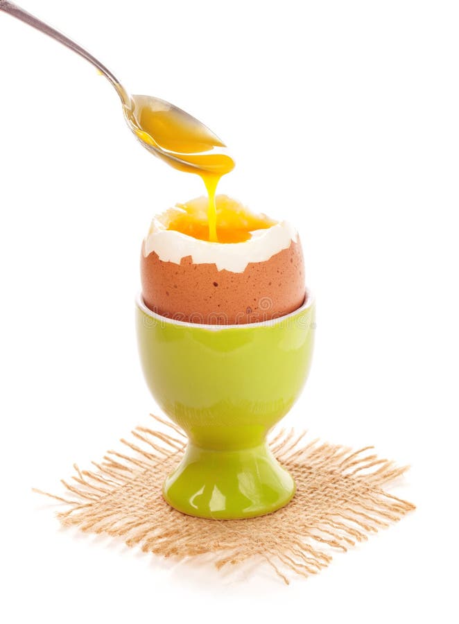 Light Boiled Egg in Egg Cup Stock Photo - Image of eggshell, aliment ...