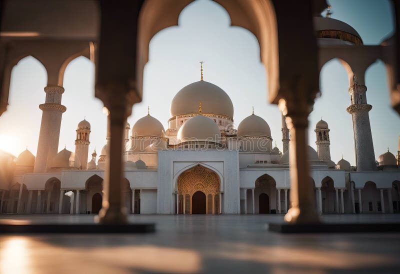 Light Bokeh Shaped Mosque for Background Stock Illustration ...