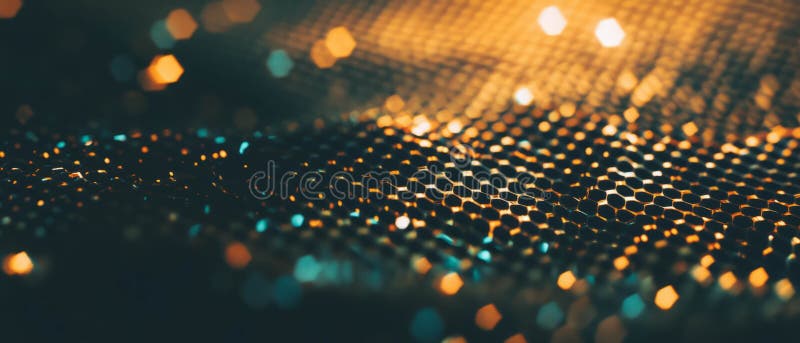 Light Bokeh Texture with Hexagonal Shapes Over a Black Background ...